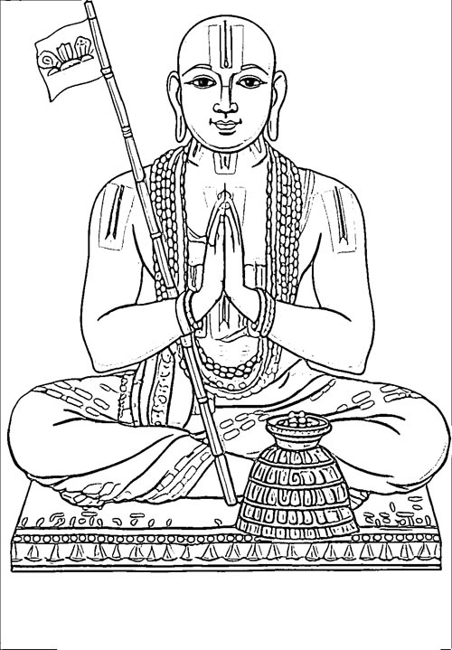 Ramanujar-line-art - Hindu Art images
